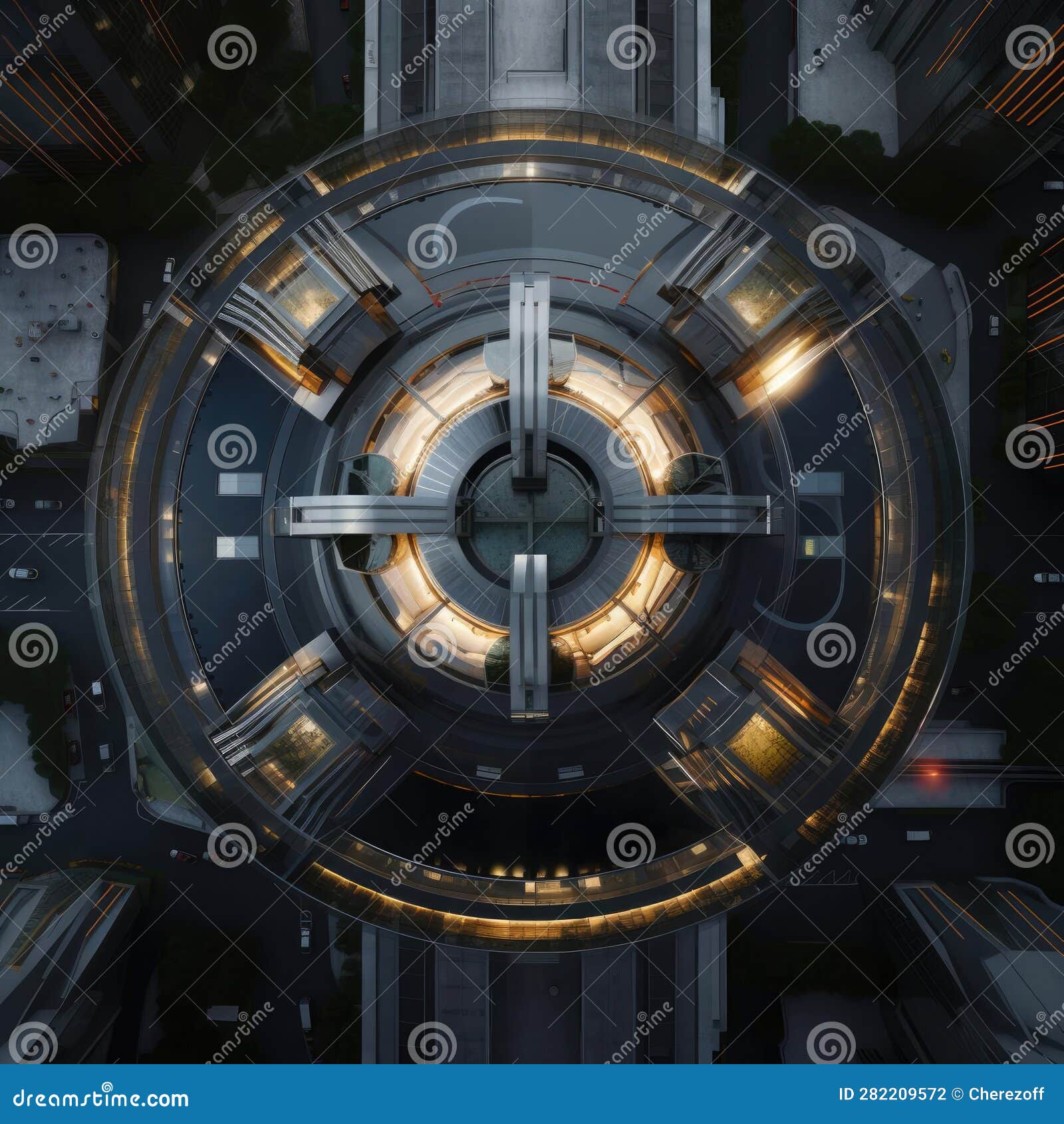 Skyscraper Top View, New Technologies Stock Illustration - Illustration ...