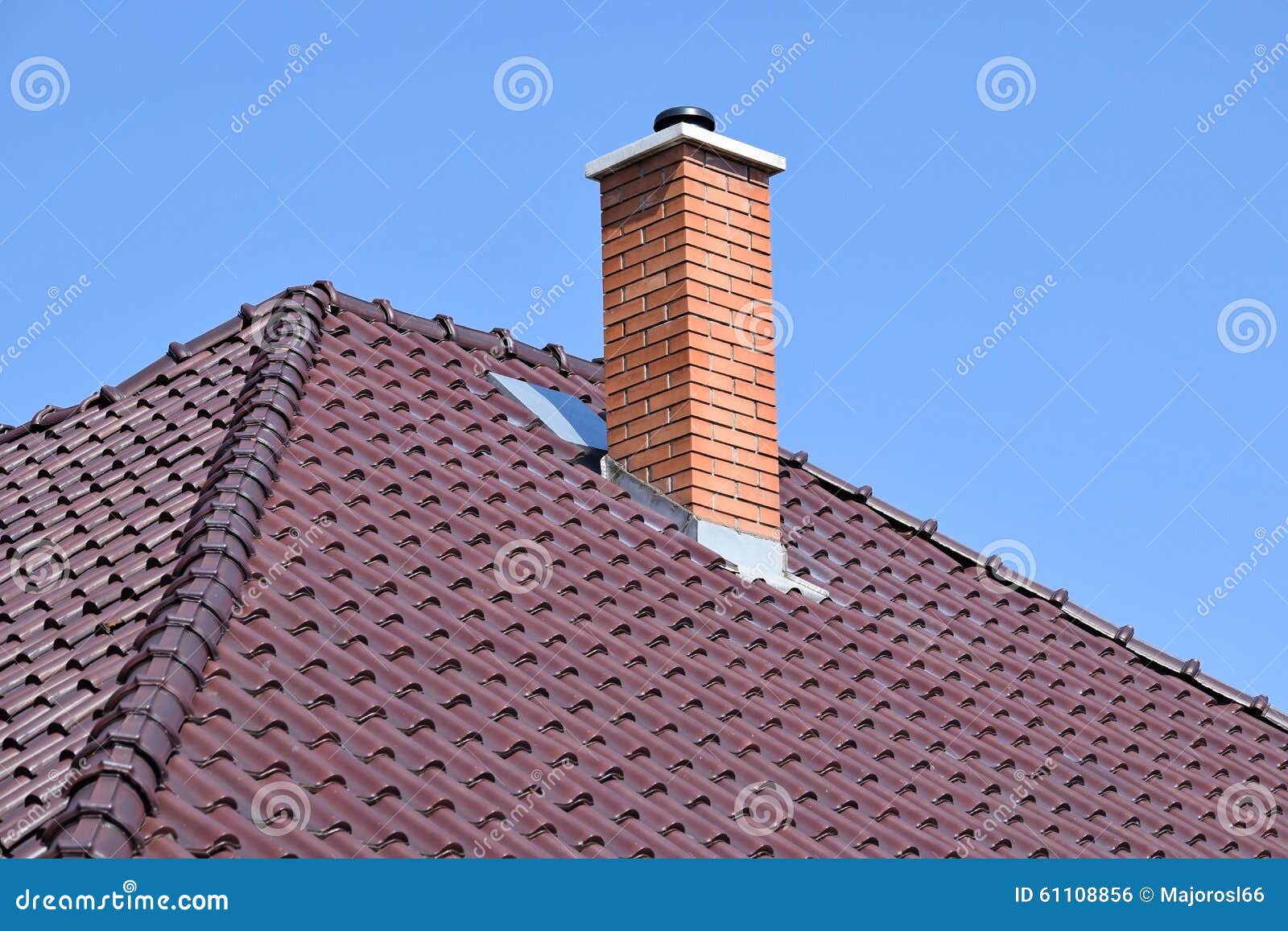 Roof with smoke stack stock photo. Image of architecture - 61108856