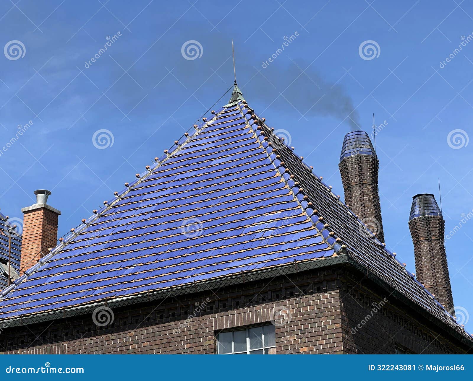 Roof and Smoke Stack of the Crematorium Building Stock Image - Image of ...