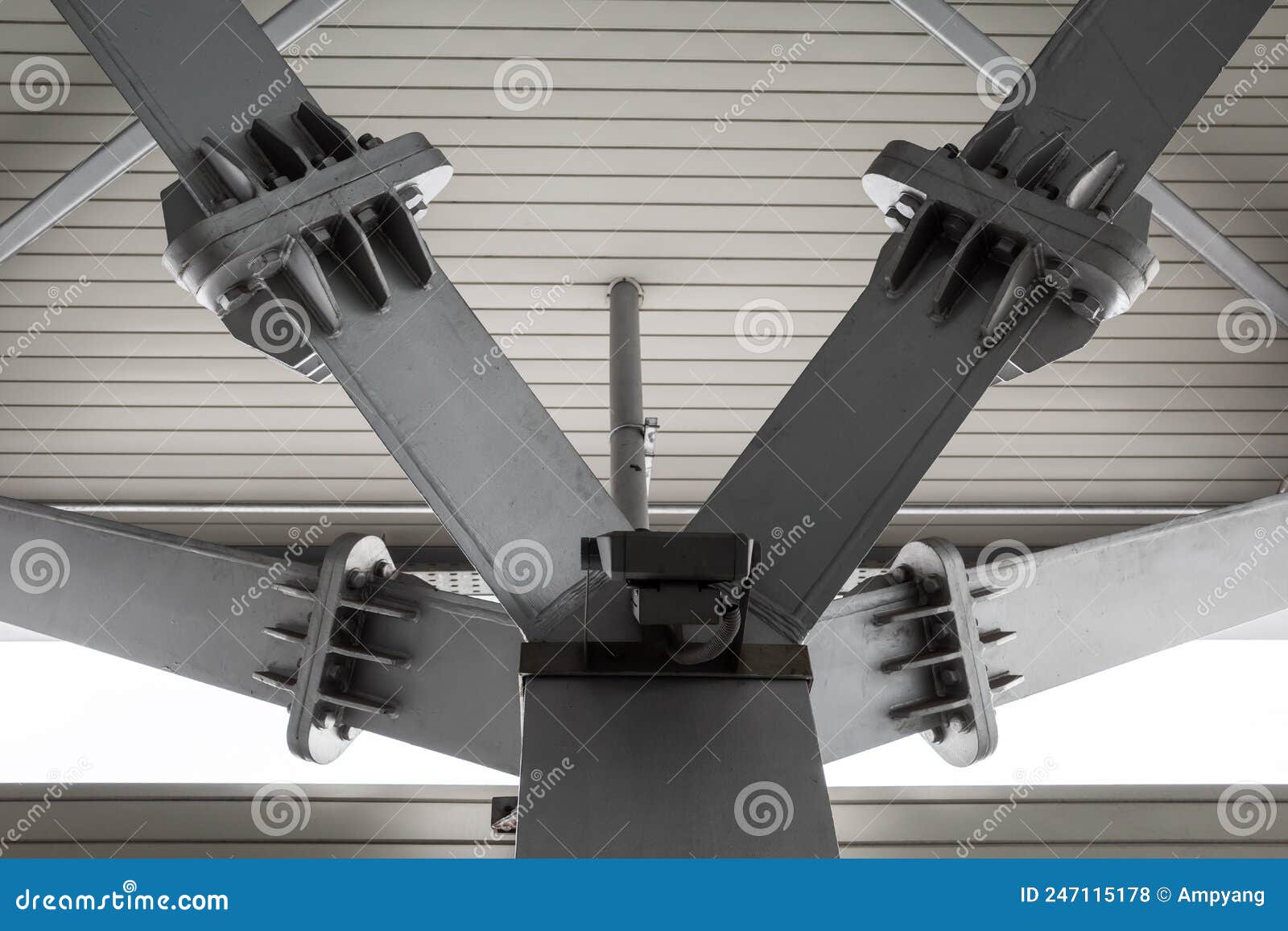 Roof Steel Pole Joint Design Structure Stock Photo - Image of rigid ...