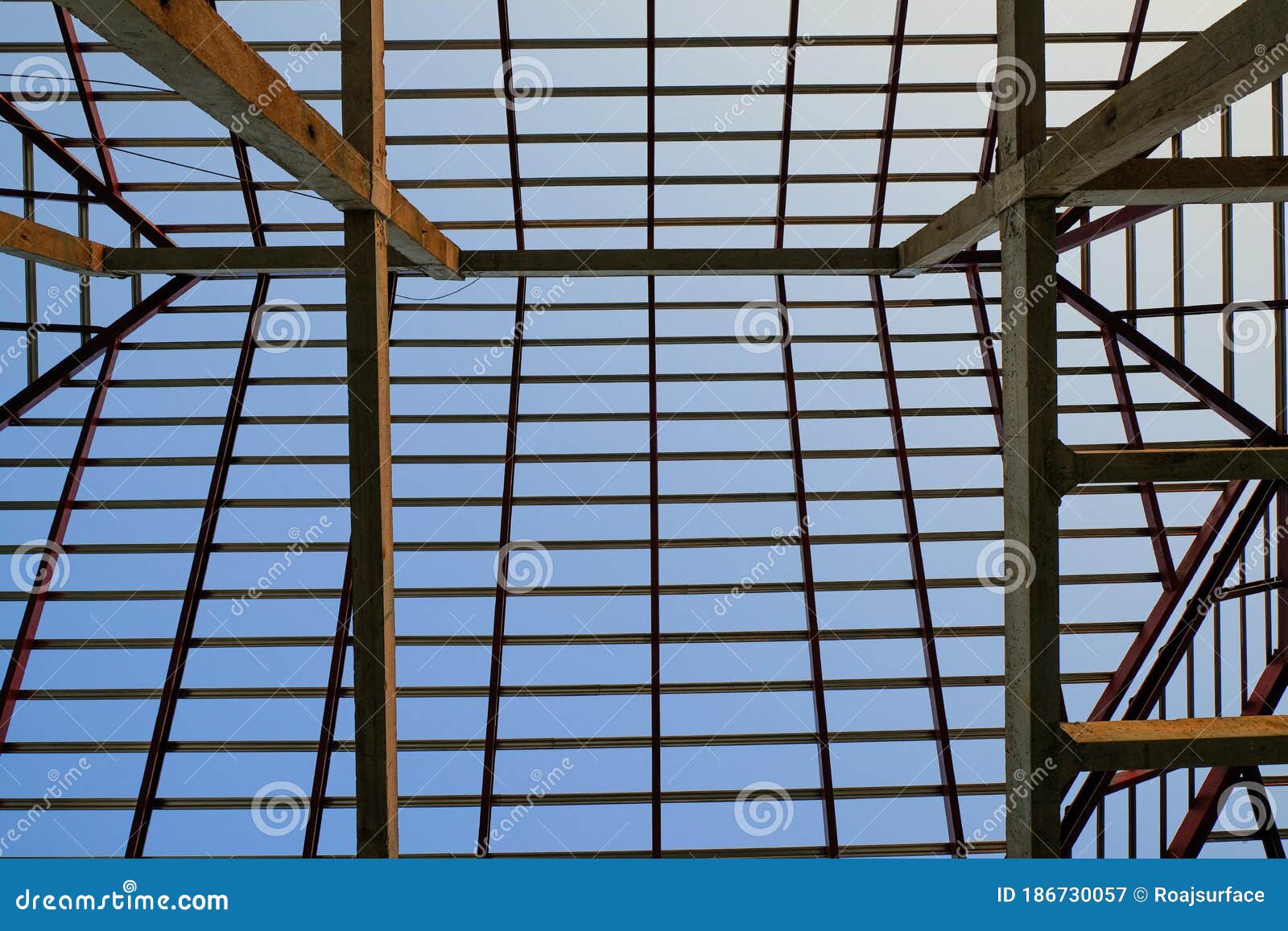 Roof Steel Square Frame Structure for Building Construction on Sky ...