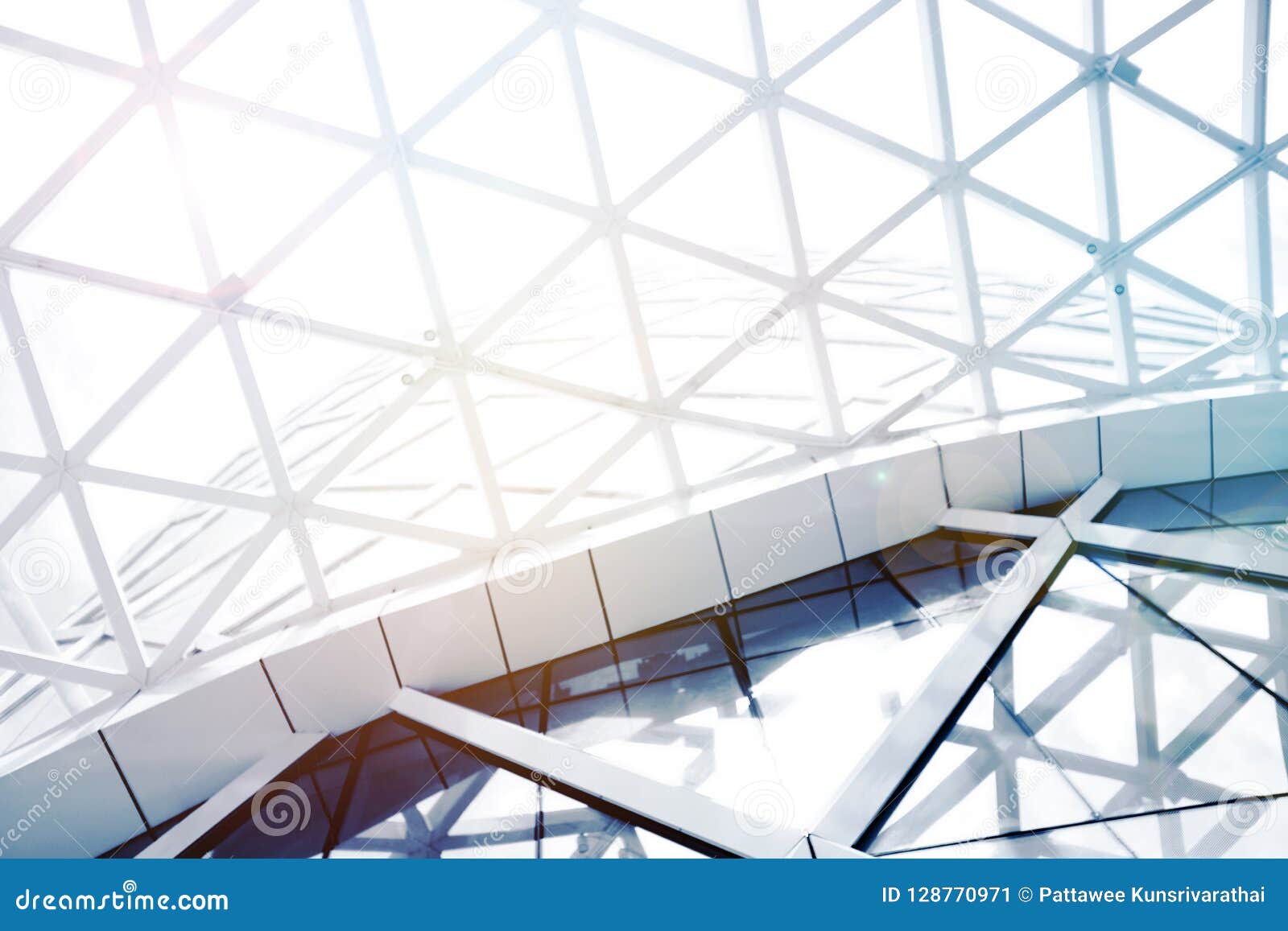 Roof Steel Structure Geometry Construction with Sky. Stock Image ...