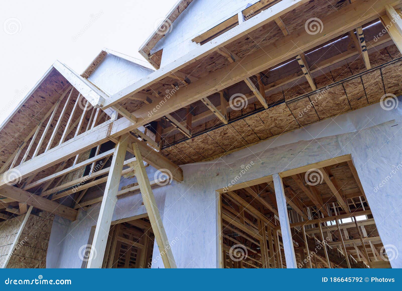 Home Framing a Single Family Under Construction Stock Photo - Image of ...
