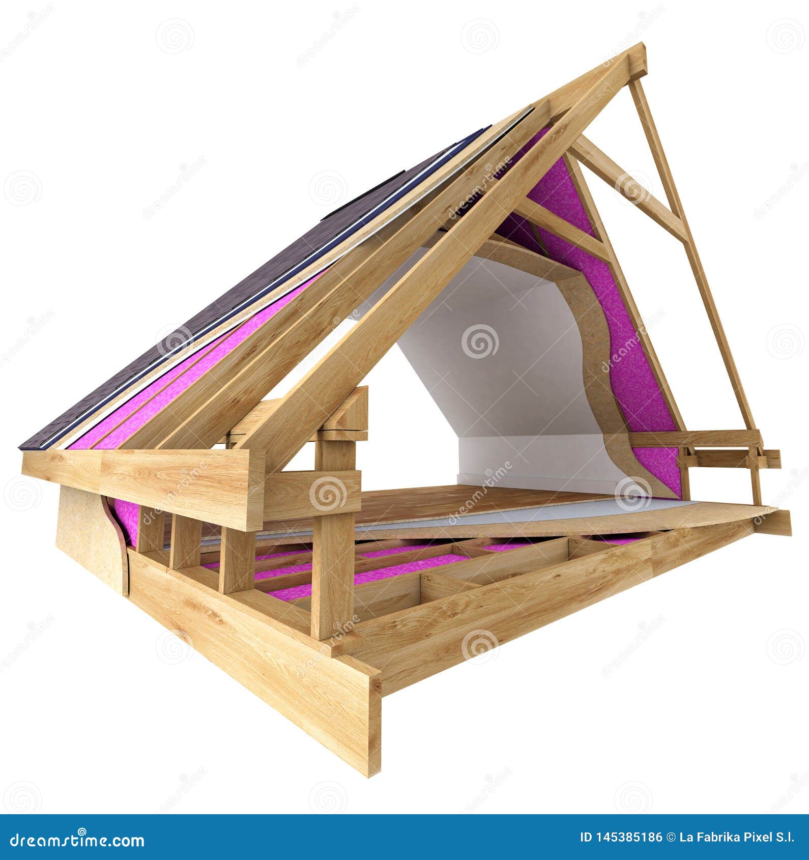 Roof Structure, Insulation Details Stock Illustration - Illustration of ...