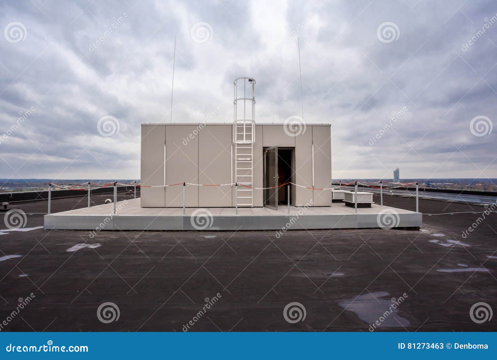 On the Roof of a Tall Building Stock Image - Image of exit, steel: 81273463