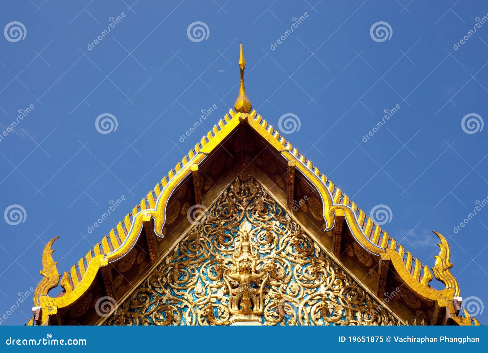 Roof of temple thailand. stock image. Image of decoration - 19651875