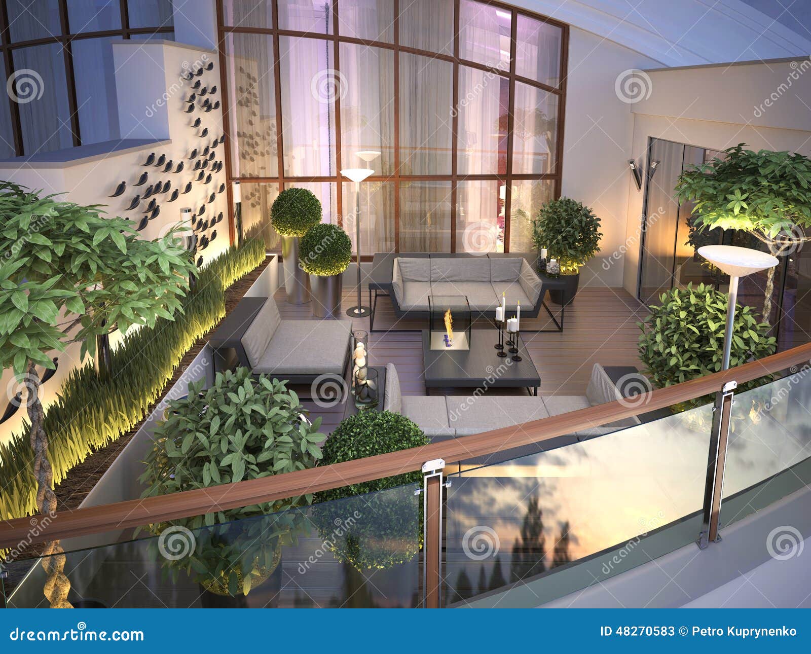 Roof Terrace Of Modern Apartment Building Royalty-Free Stock ...