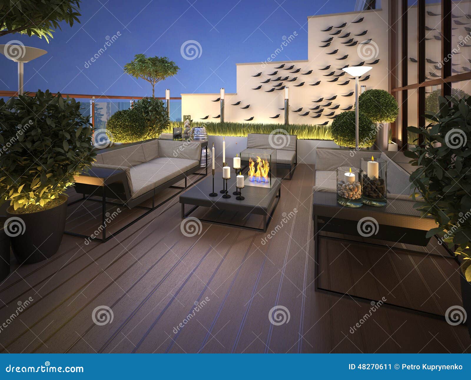 Roof Terrace Of Modern Apartment Building Royalty-Free Stock ...