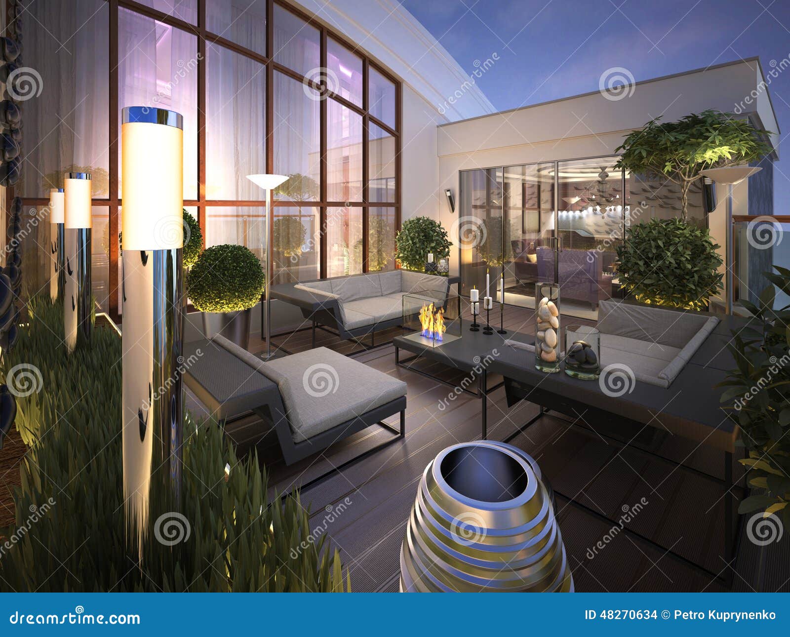 Roof Terrace Of Modern Apartment Building Royalty-Free Stock ...