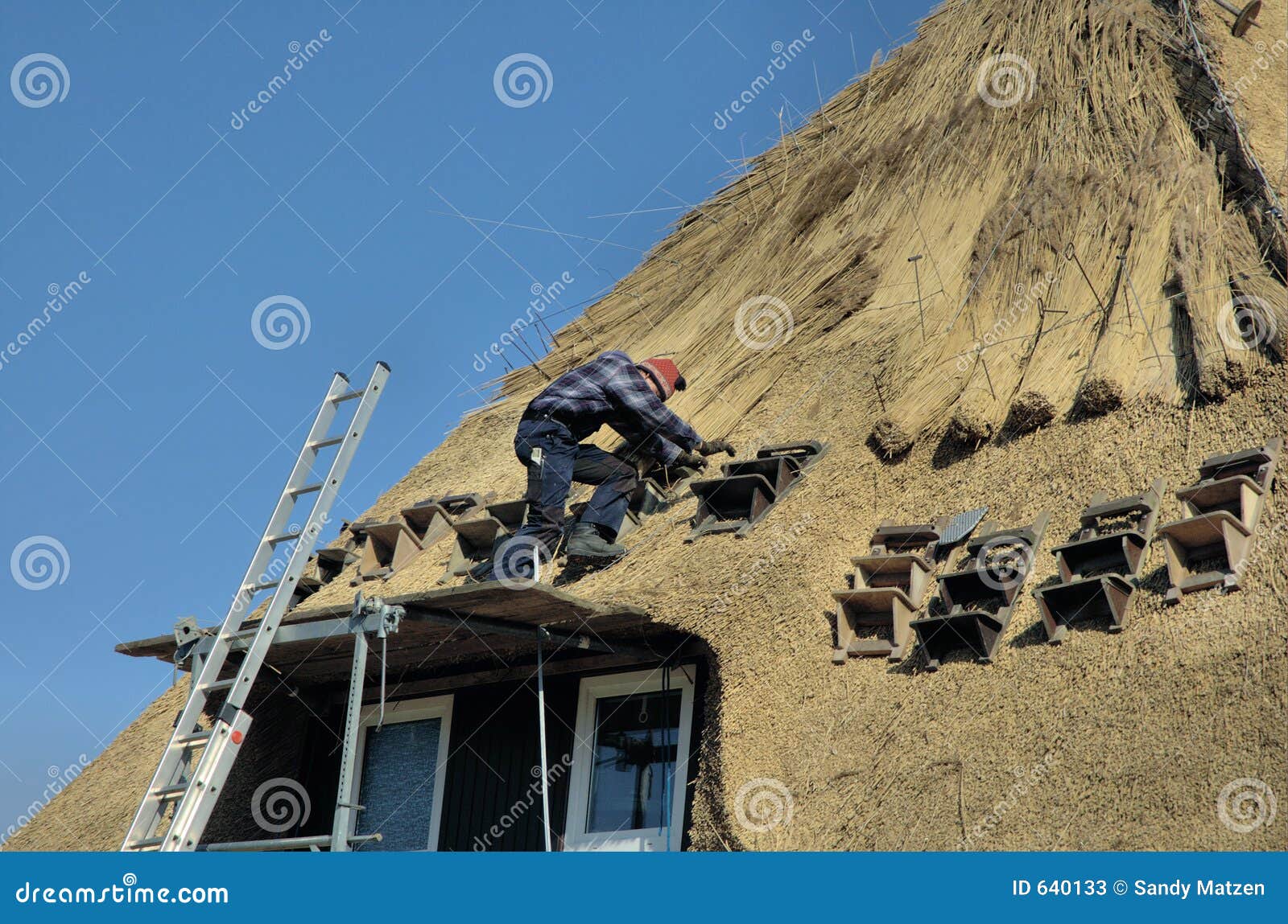 Roof thatching stock image. Image of thatch, roof, friesland - 640133