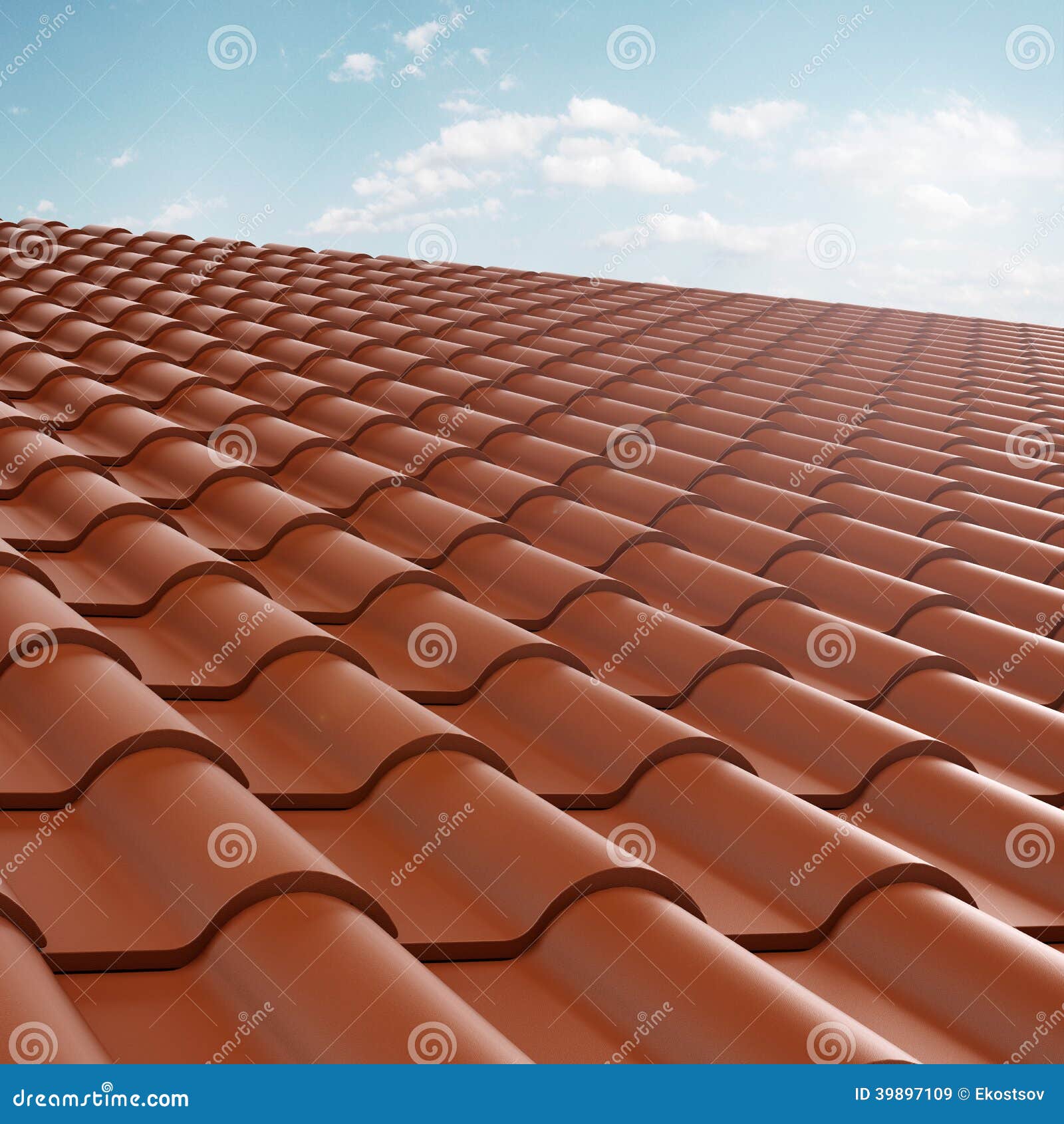 Roof tile over blue sky stock illustration. Illustration of grunge ...