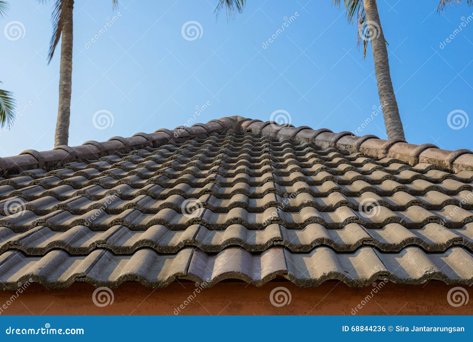 Roof Tile on Residential Building Construction Stock Photo - Image of ...