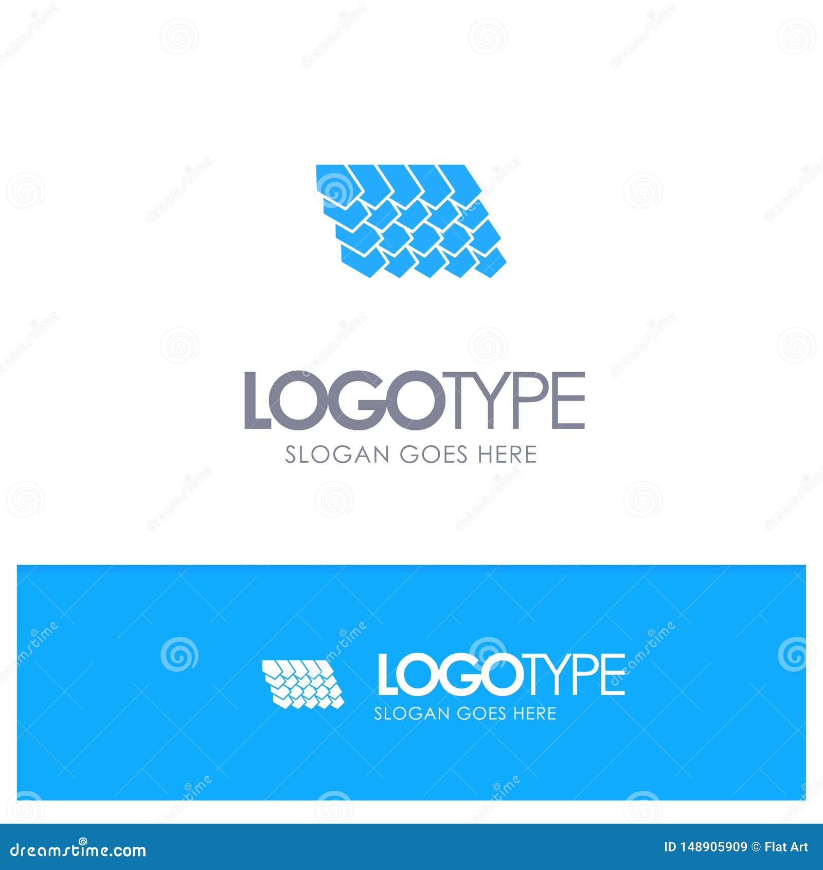 Roof, Tile, Top, Construction Blue Solid Logo with Place for Tagline ...