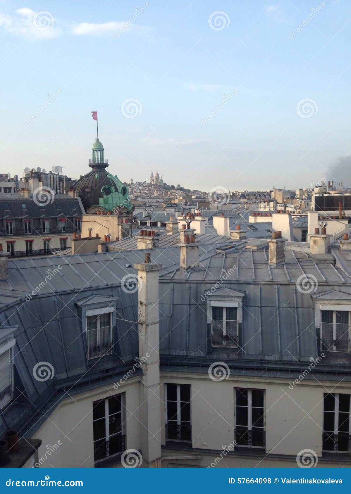 Roof tops of Paris stock photo. Image of balcony, buildings - 57664098