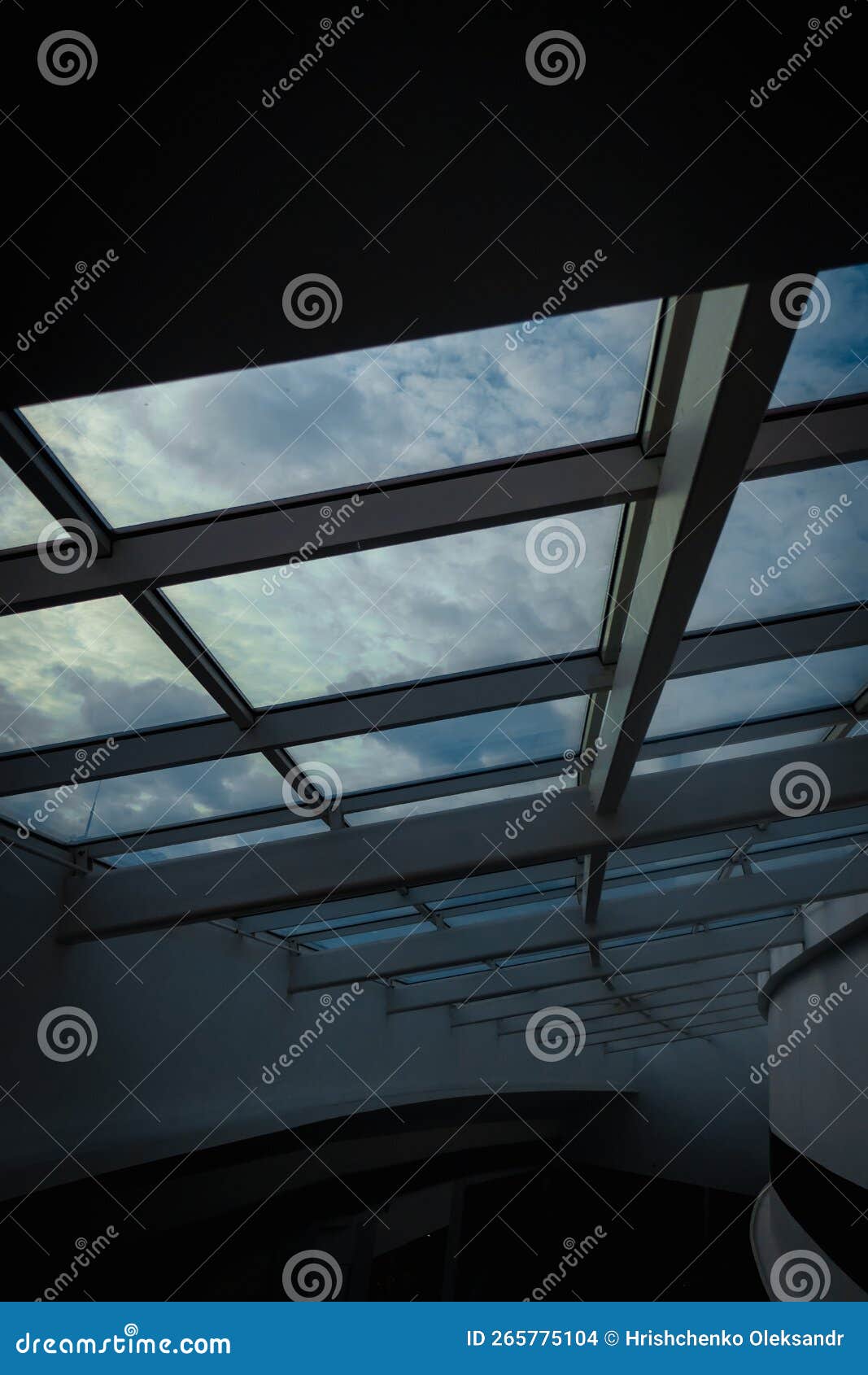 Roof with Transparent Windows View from Inside Stock Photo - Image of ...