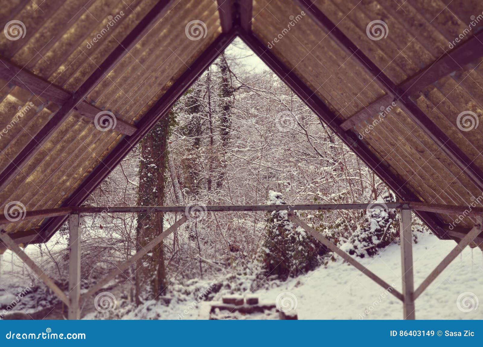 Roof triangle stock image. Image of roof, winter, canopy - 86403149