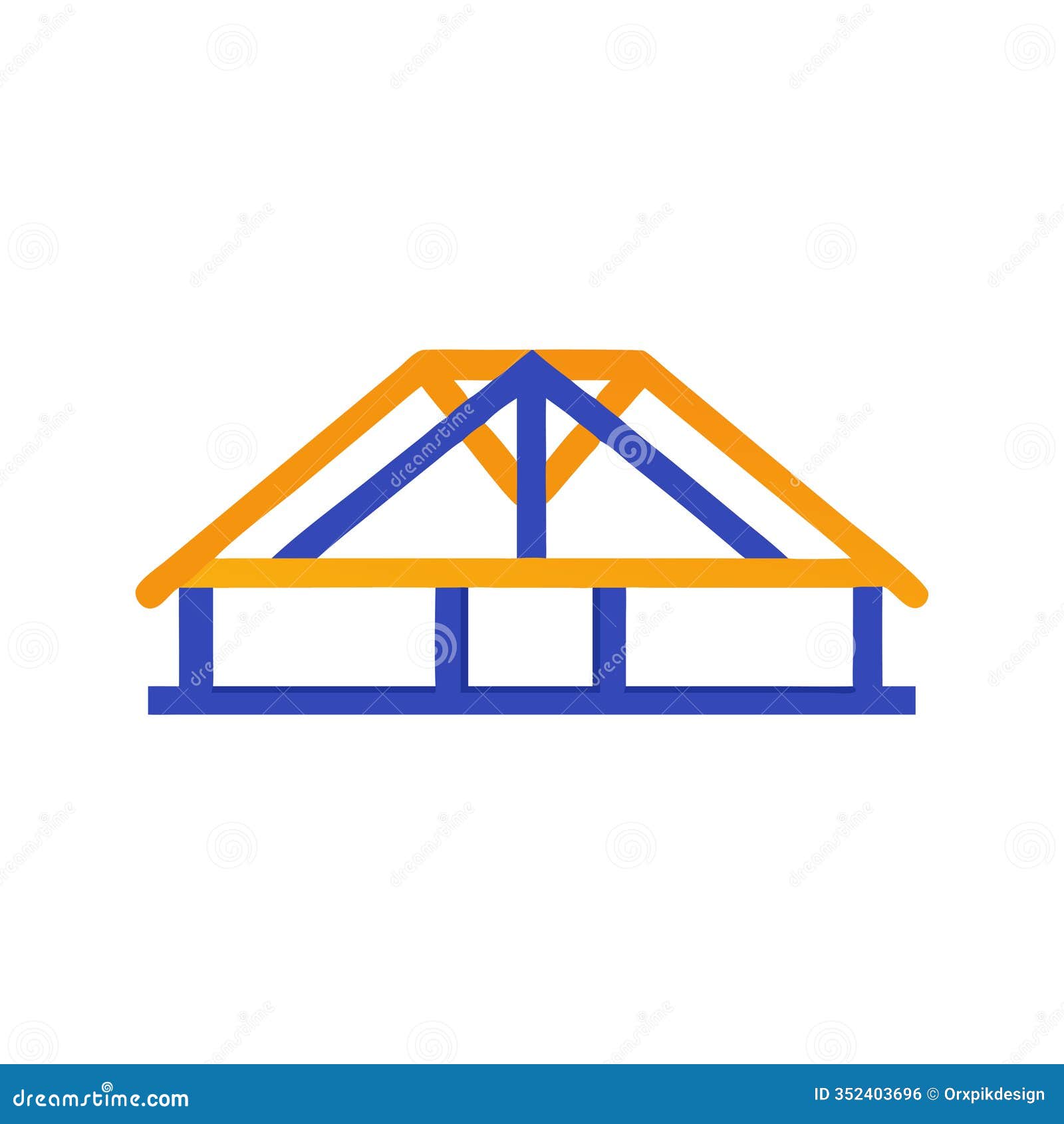 Roof Truss System Vector Concept Colored Icon Stock Photography ...
