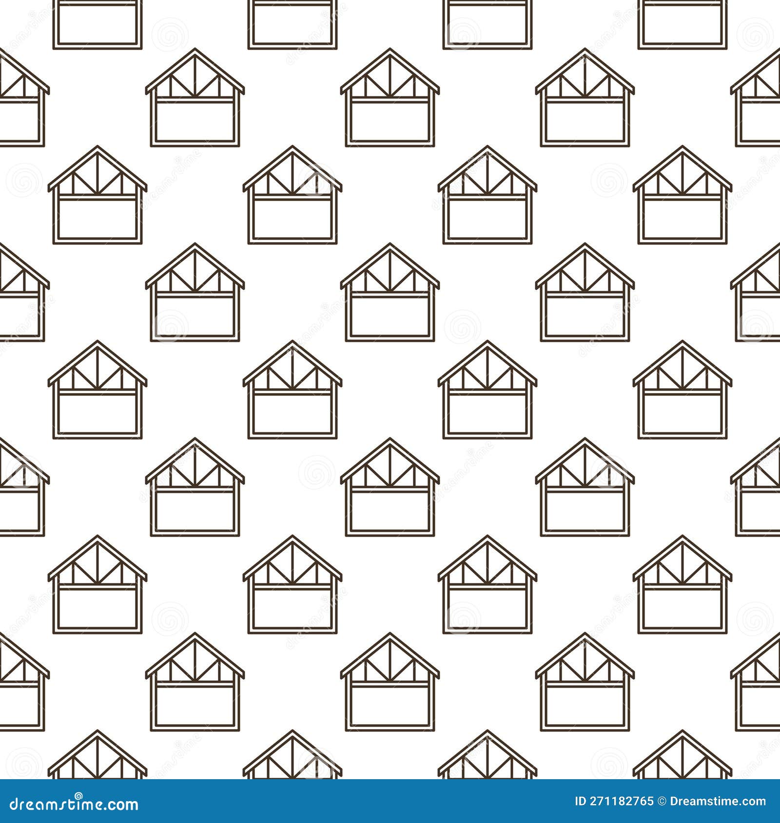 Roof Truss System Vector Concept Line Seamless Pattern Stock Vector ...