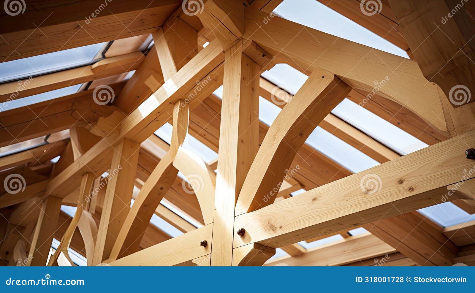 Roof truss timber frame stock illustration. Illustration of durability ...