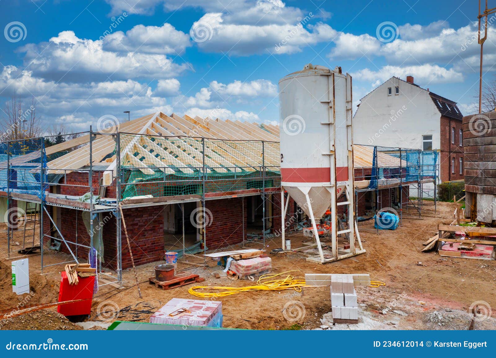 Roof Truss Was Just Built on a House on a Construction Site Editorial ...