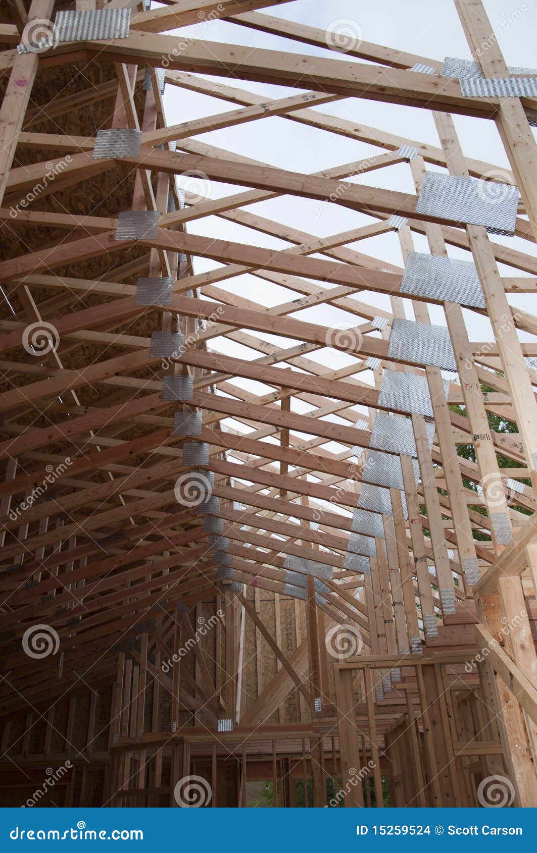 Roof Trusses Half Sheeted stock photo. Image of residential - 15259524