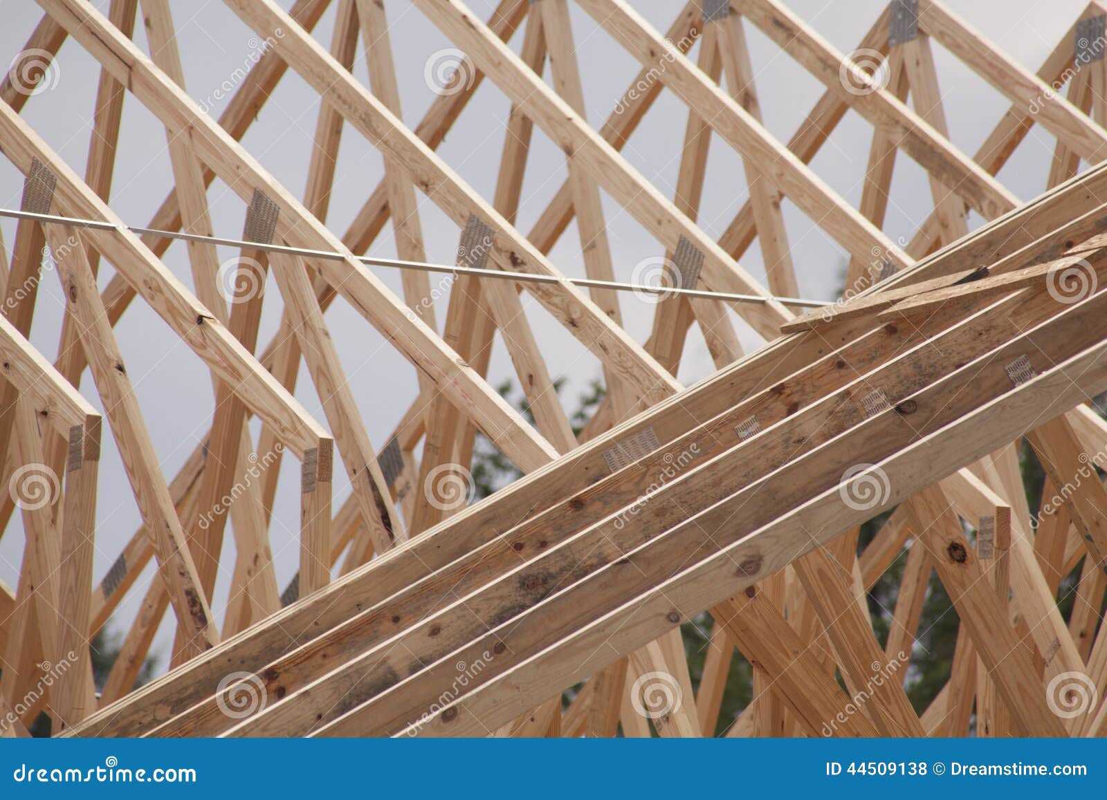 Roof trusses horizontal stock photo. Image of metal, wood - 44509138