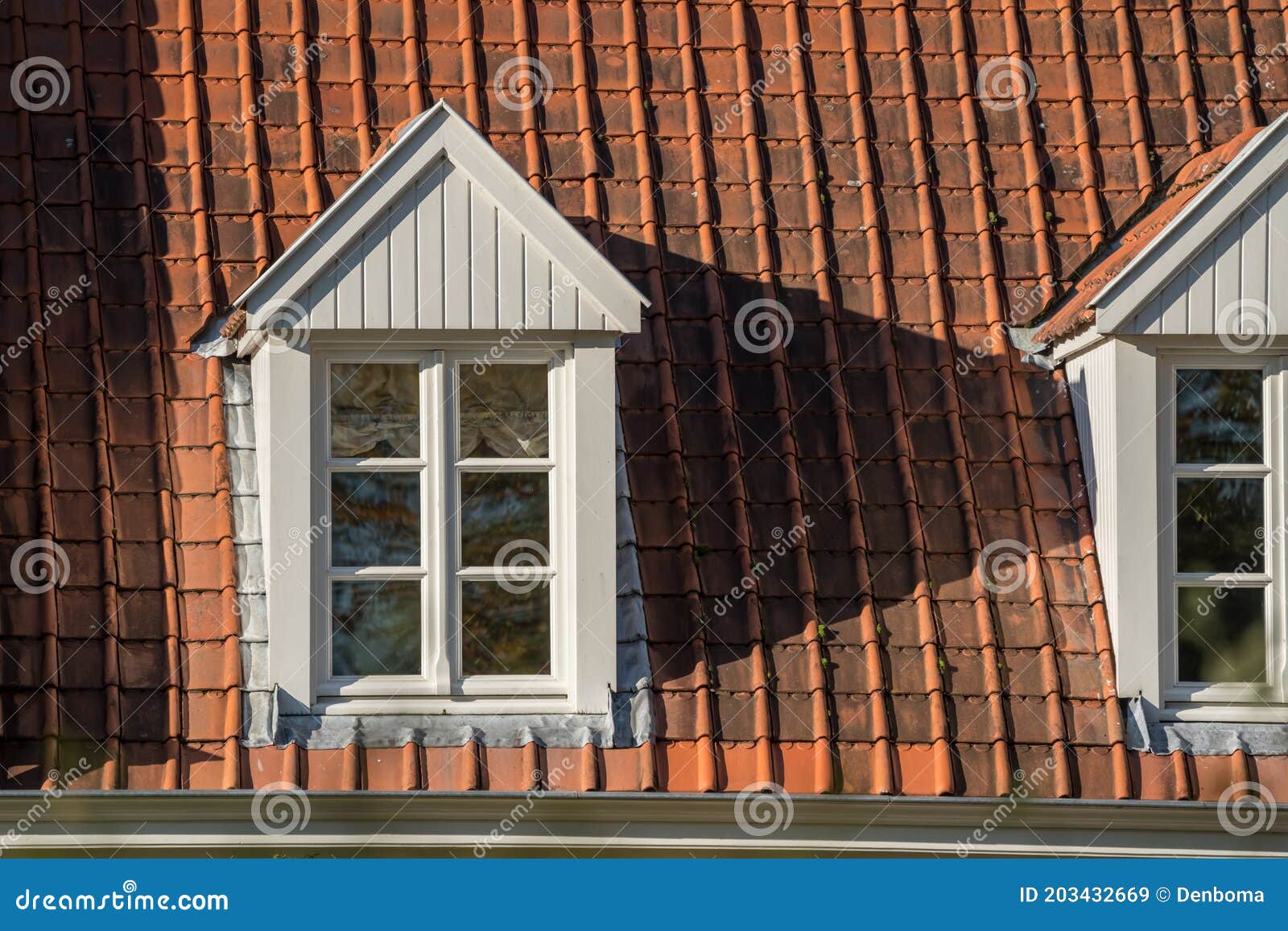 Roof with Two Dormer Windows Stock Image - Image of real, european ...