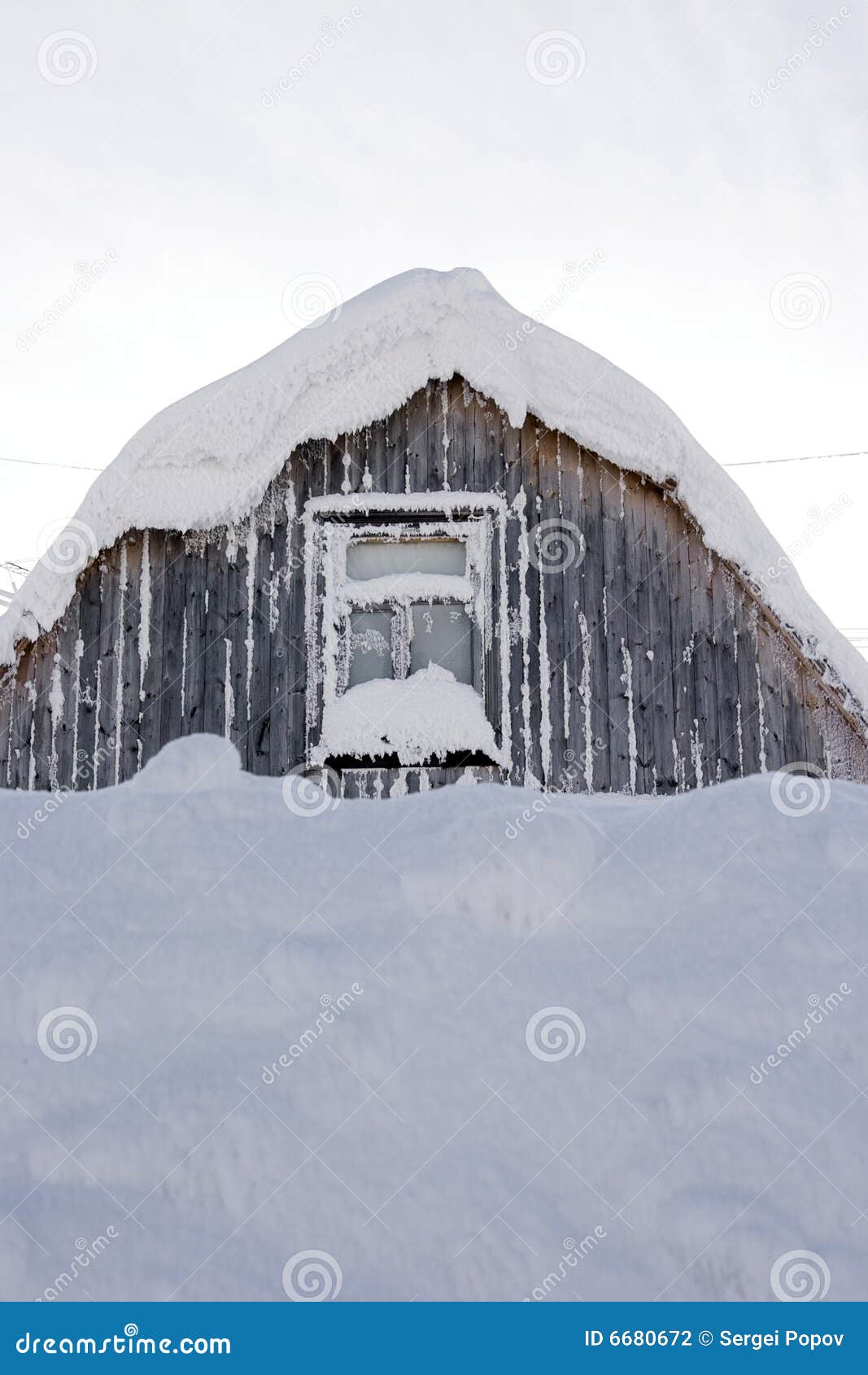 Roof and Window Covered with Snow Stock Photo - Image of chalet, snow ...
