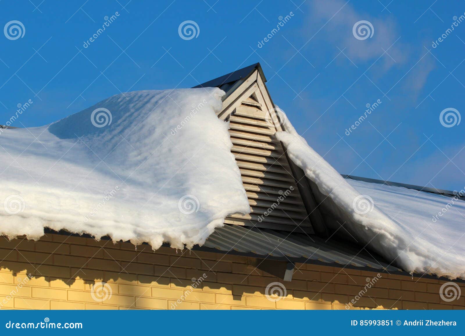 Roof Window Covered with Snow Stock Image - Image of grid, pane: 85993851