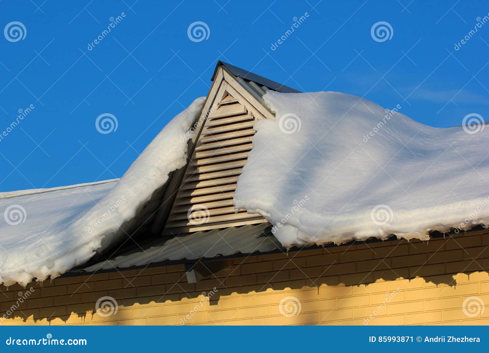 Roof Window Covered with Snow Stock Image - Image of white, covered ...