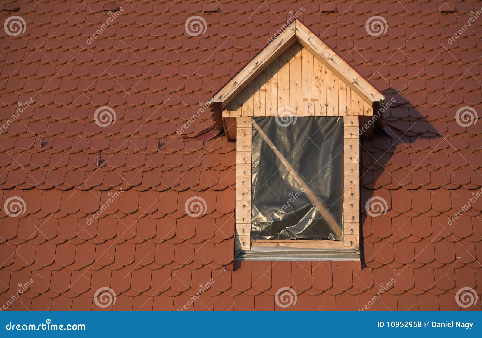 Roof and Window, Under Construction Stock Photo - Image of attic ...