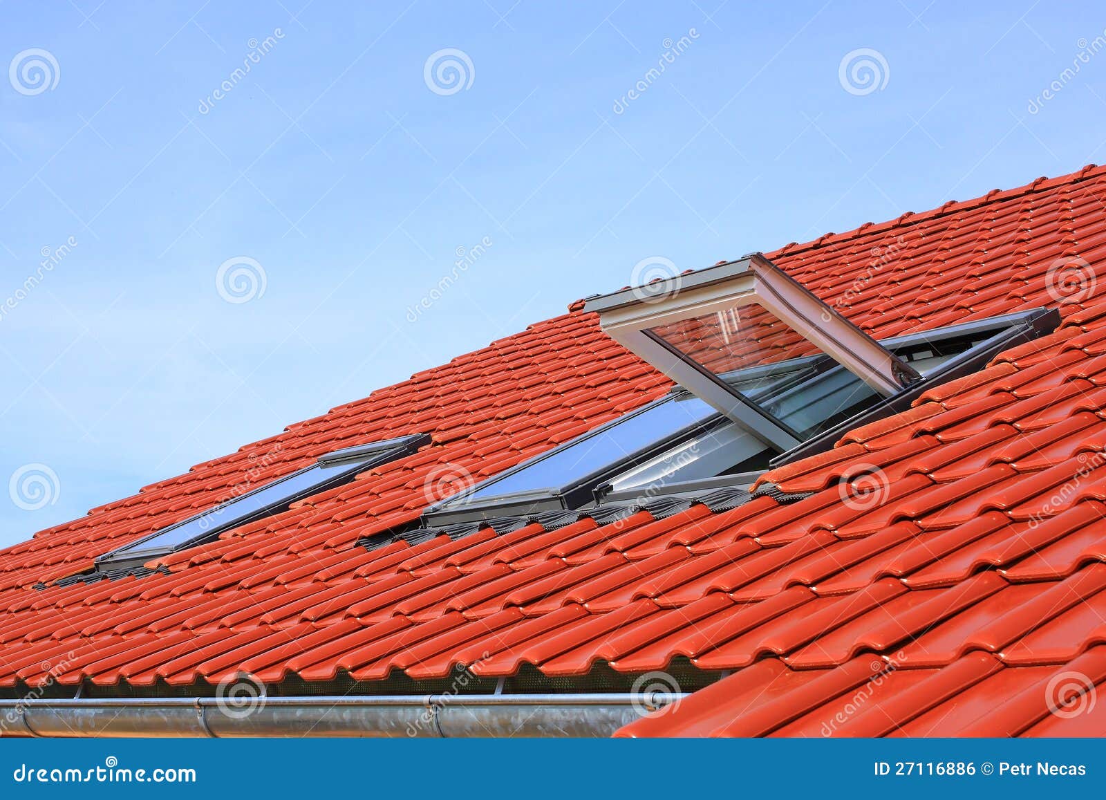 Roof windows stock photo. Image of loft, metal, blue - 27116886