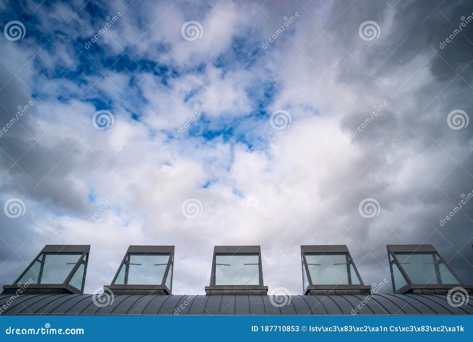 Roof Windows on a Modern Building Stock Image - Image of design ...