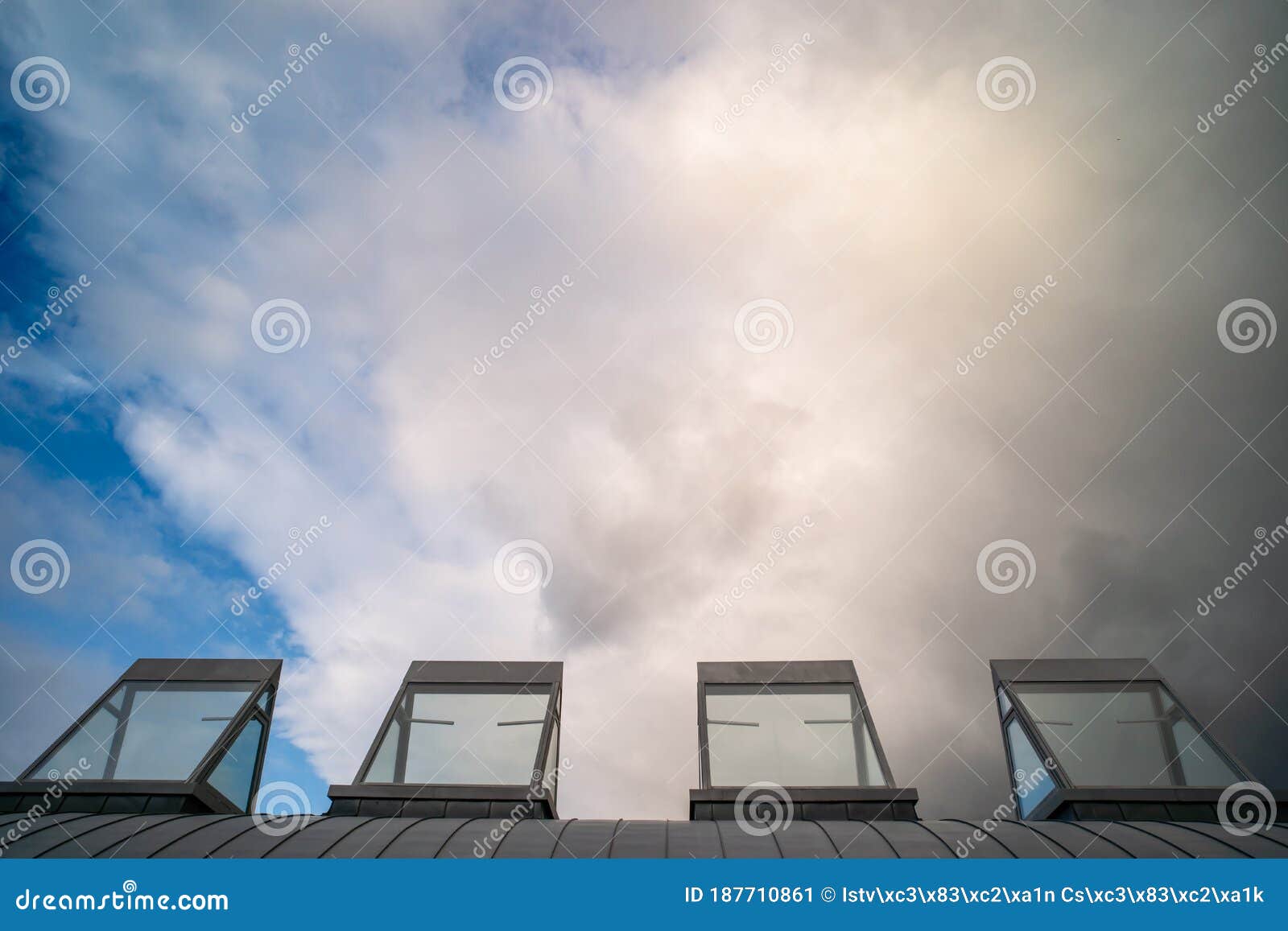 Roof Windows on a Modern Building Stock Image - Image of glazing ...