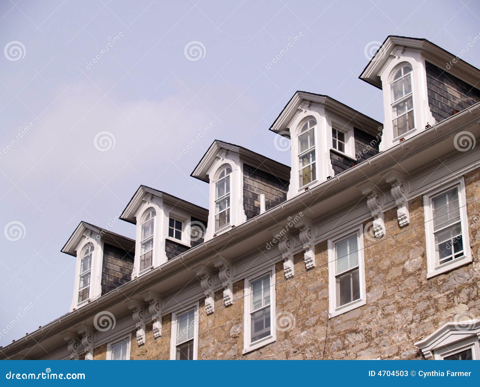 Roof Windows Stone Building Stock Image - Image of stone, roof: 4704503