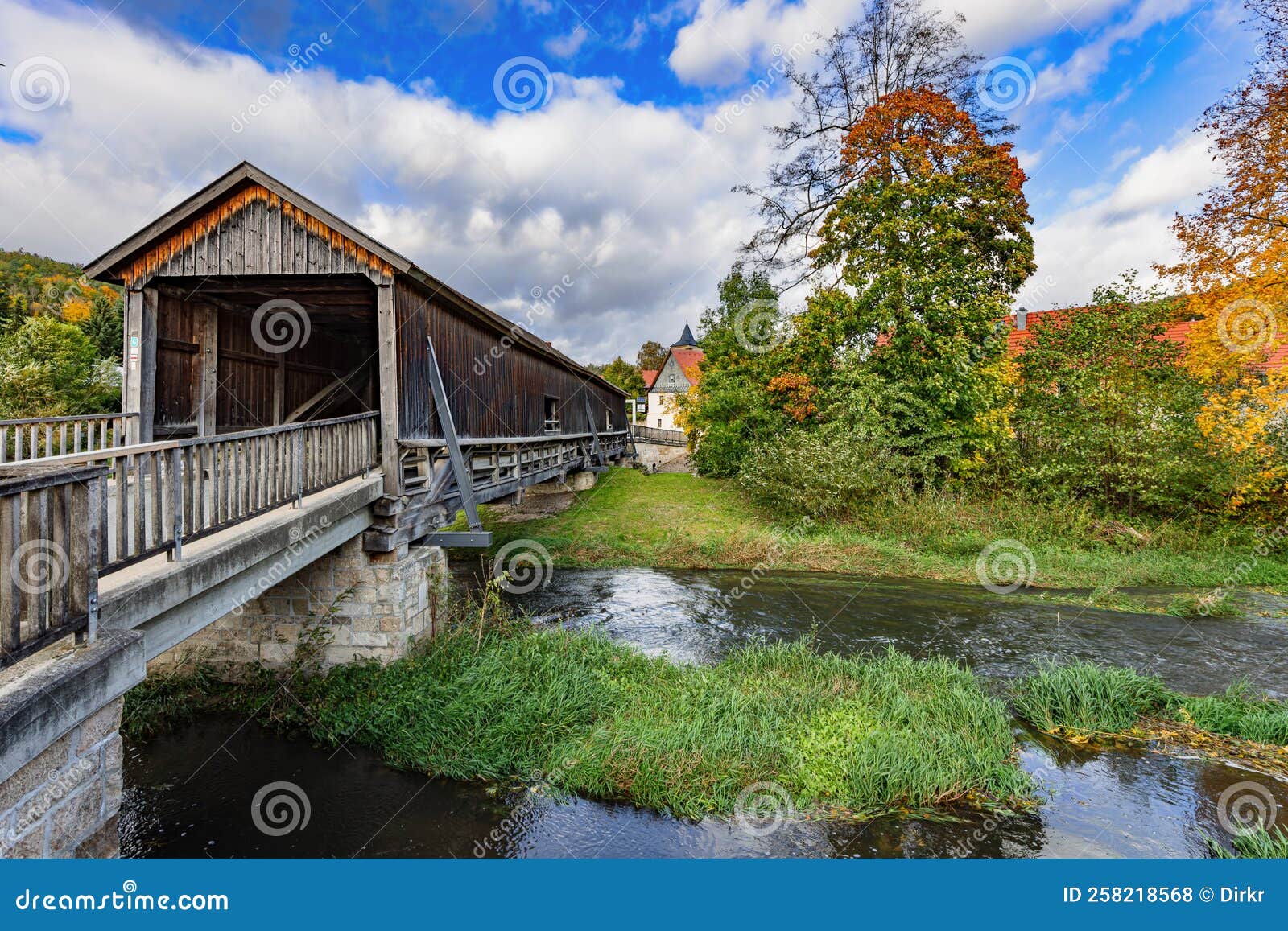Roofed bridge stock photo. Image of travel, bridge, buchfart - 258218568
