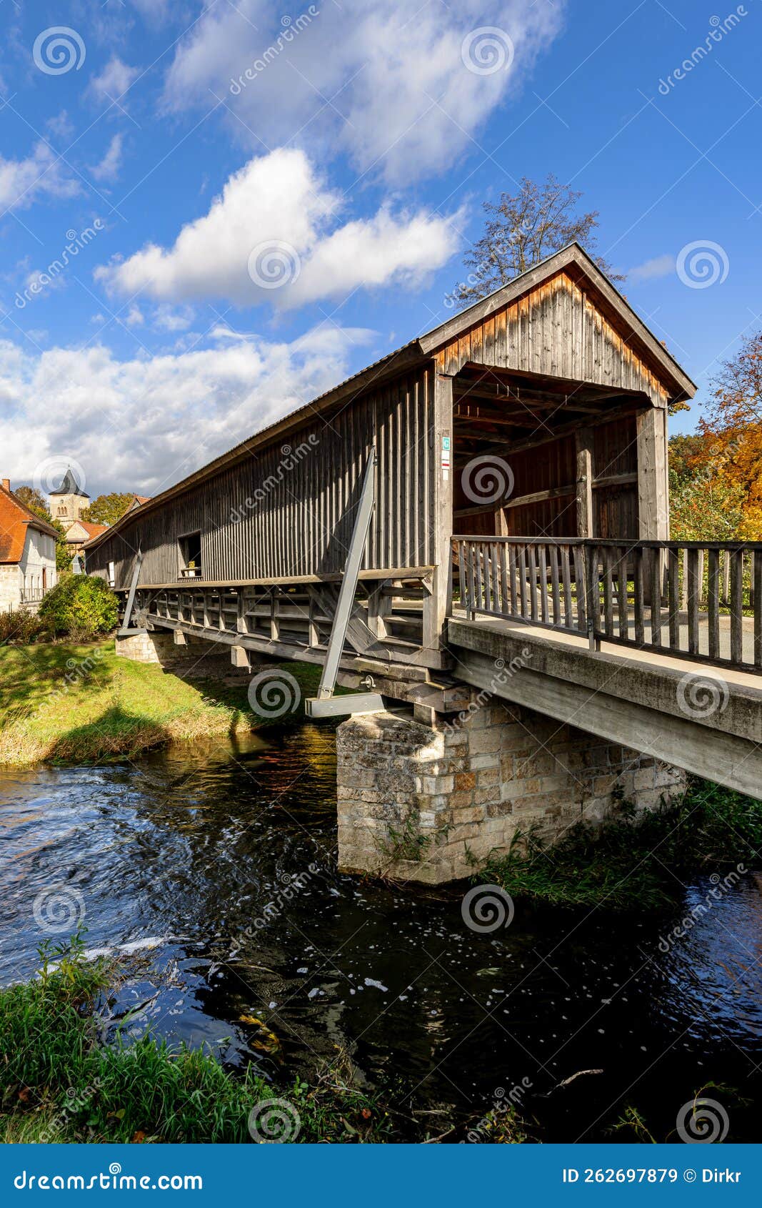 Roofed bridge stock image. Image of vacation, river - 262697879