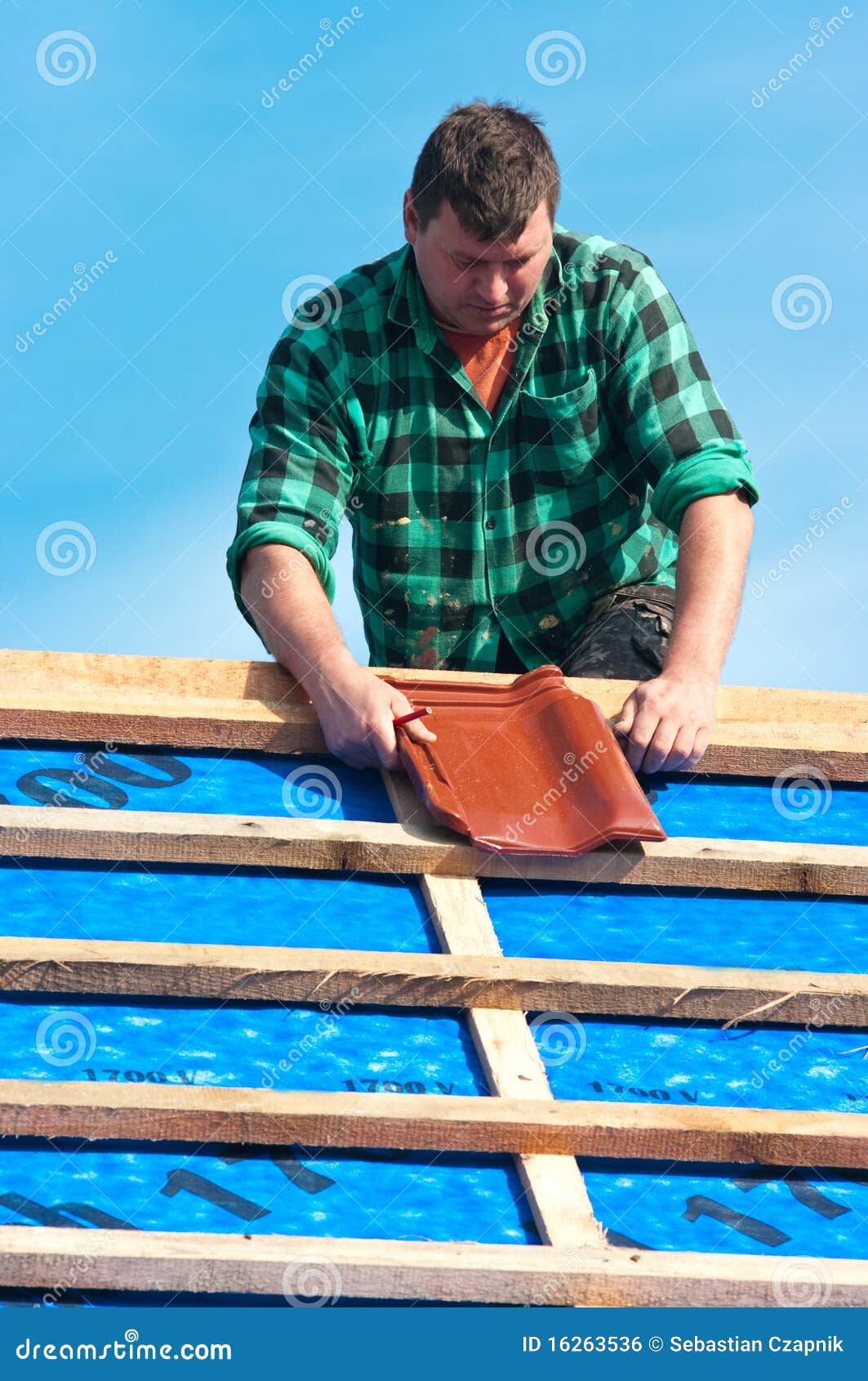 Roofer stock photo. Image of labor, build, male, caucasian - 16263536