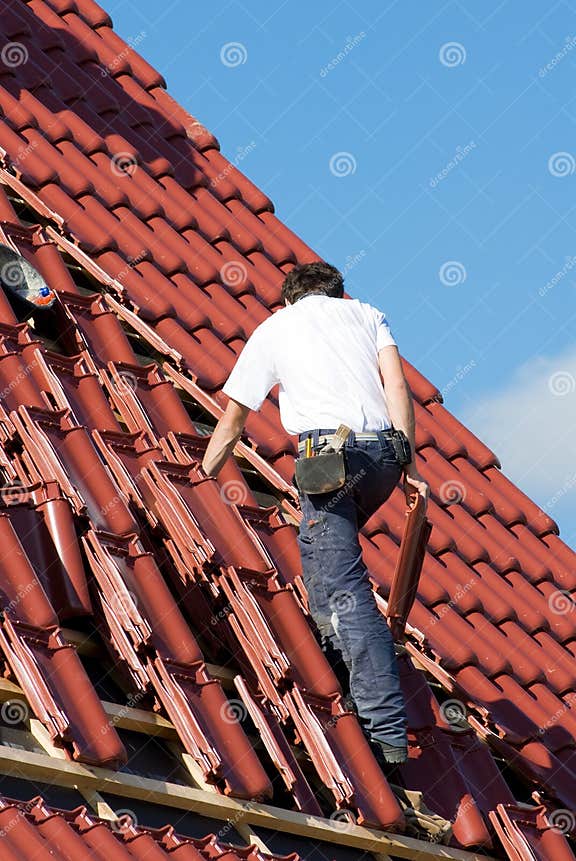 Roofer stock photo. Image of sell, gantry, house, work - 3398272