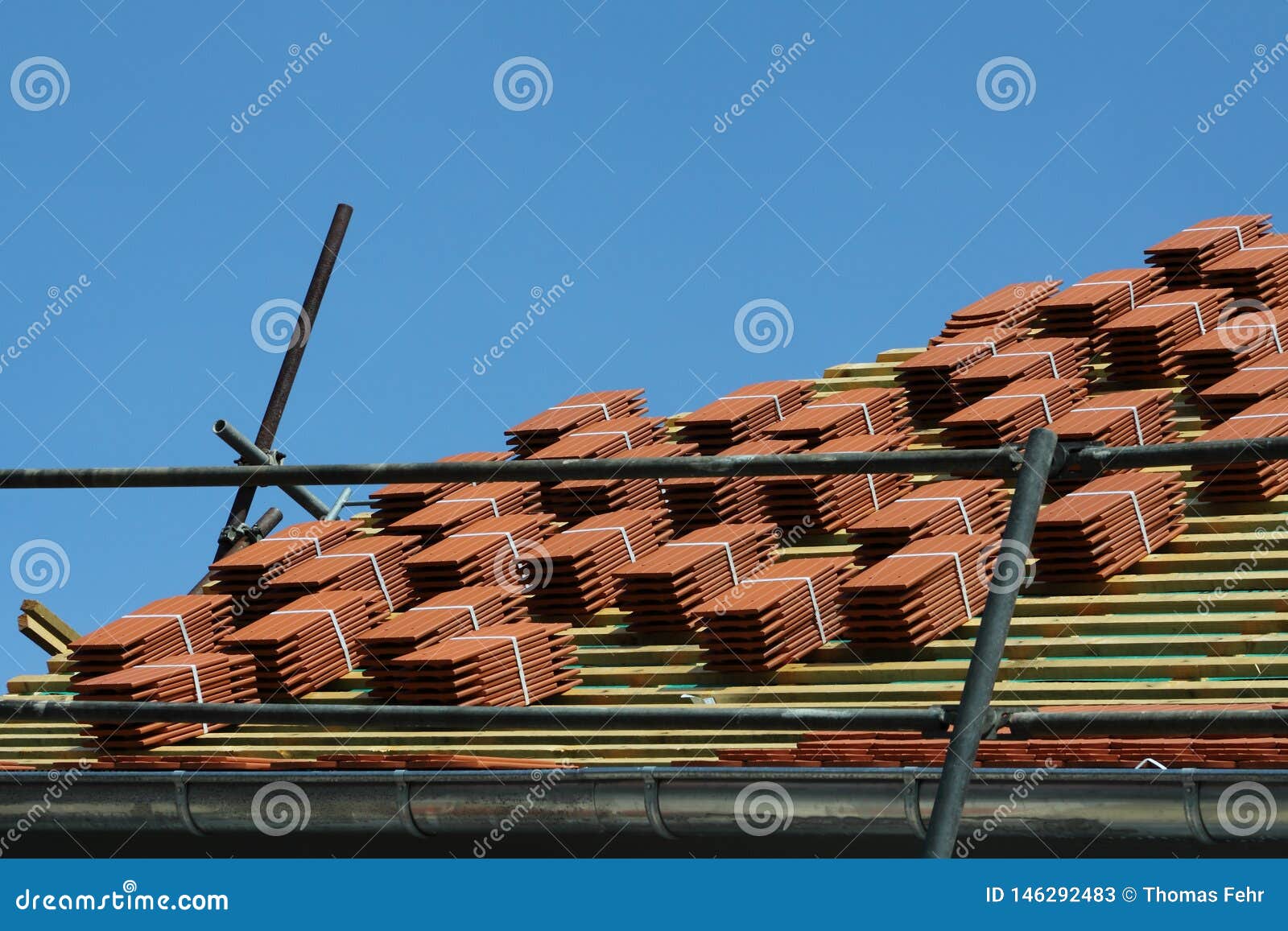 Roofing in germany stock image. Image of contractor - 146292483