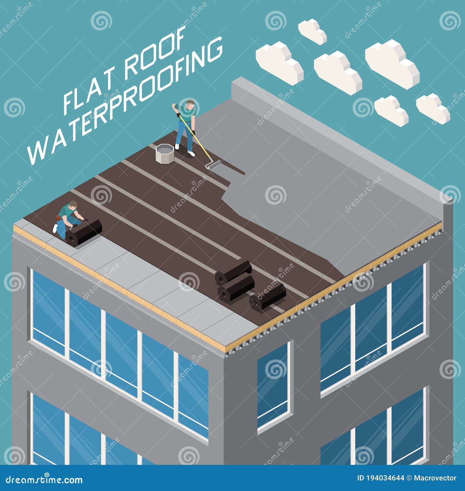 Roofing Isometric Composition Stock Illustration - Illustration of ...