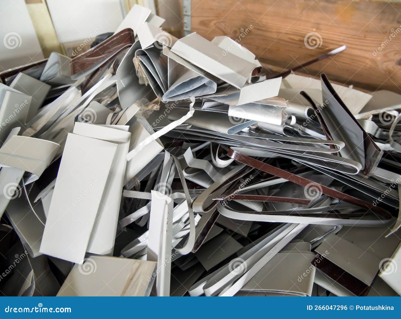 Roofing Metal Shavings in a Scrap Bin Stock Photo - Image of metallic ...