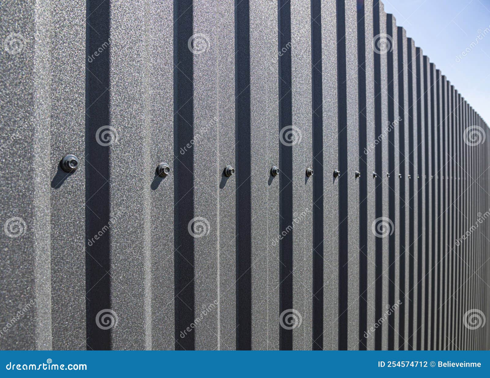 Roofing in a Profiled Sheet Close-up. Stock Photo - Image of vertical ...