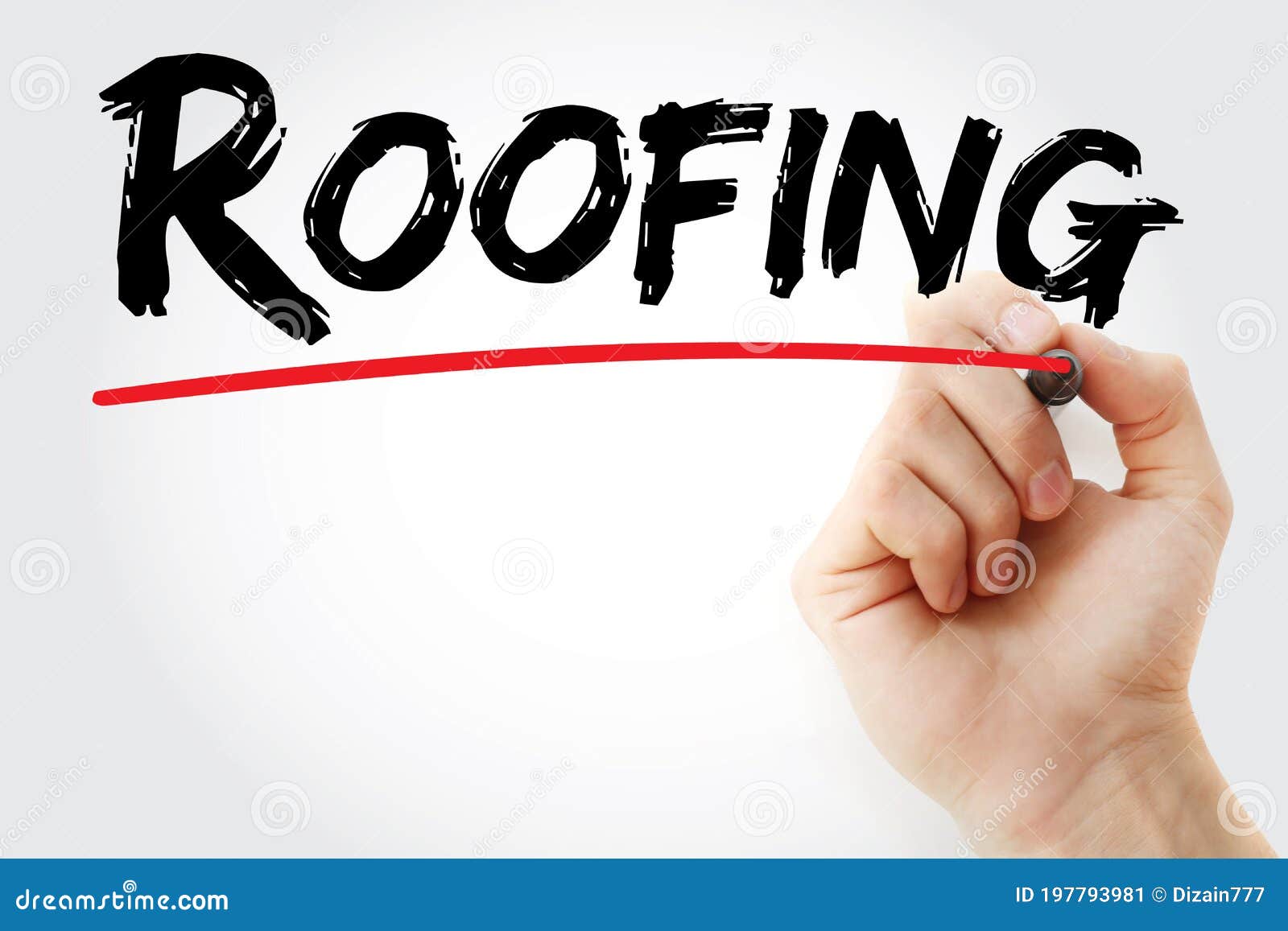 Roofing text with marker stock illustration. Illustration of material ...