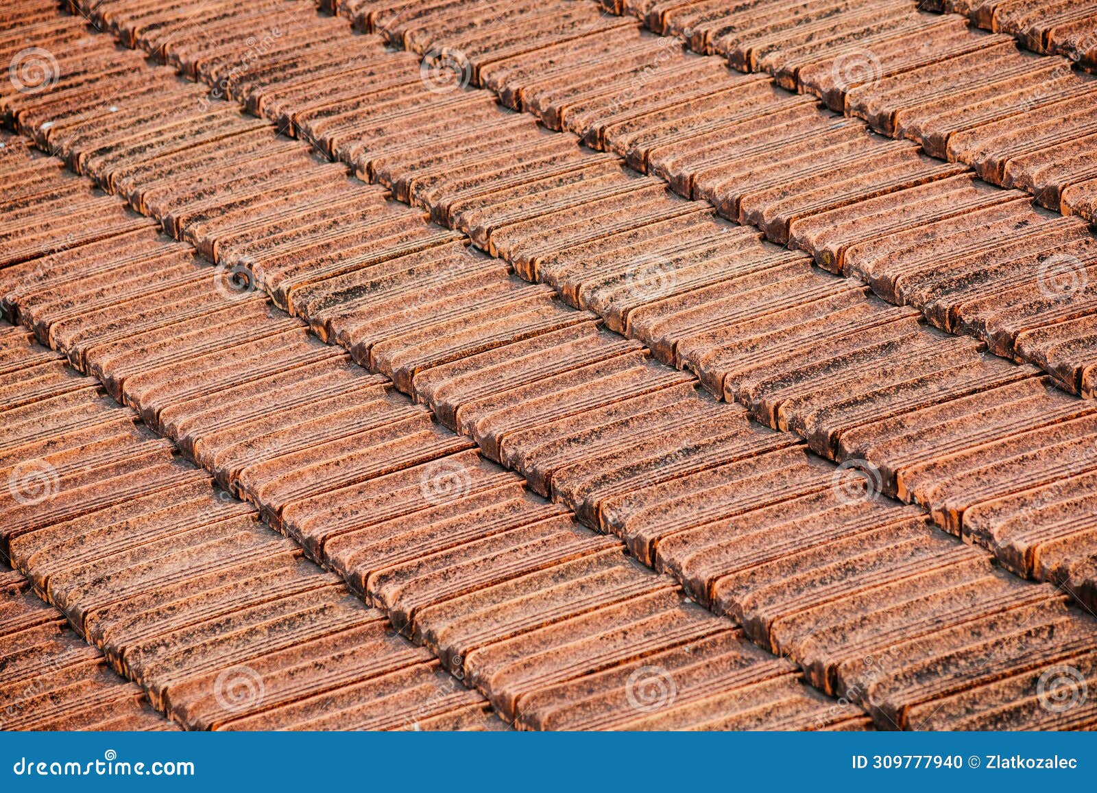 Roofing Texture. Red Corrugated Tile Element of Roof Stock Photo ...