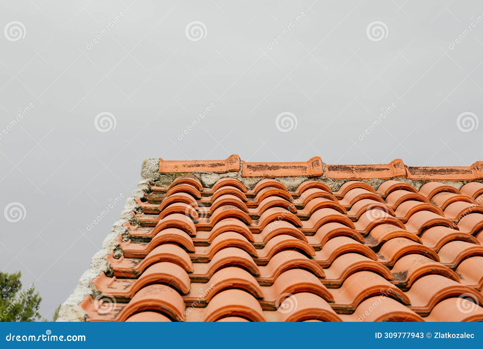 Roofing Texture. Red Corrugated Tile Element of Roof Stock Image ...