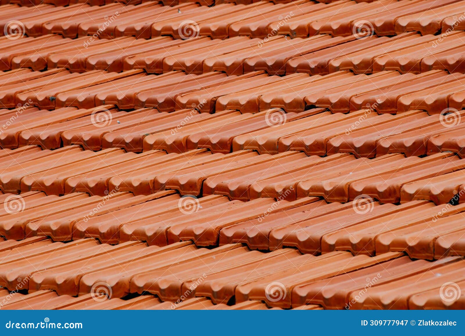 Roofing Texture. Orange Corrugated Tile Element Of Roof. Seamless ...