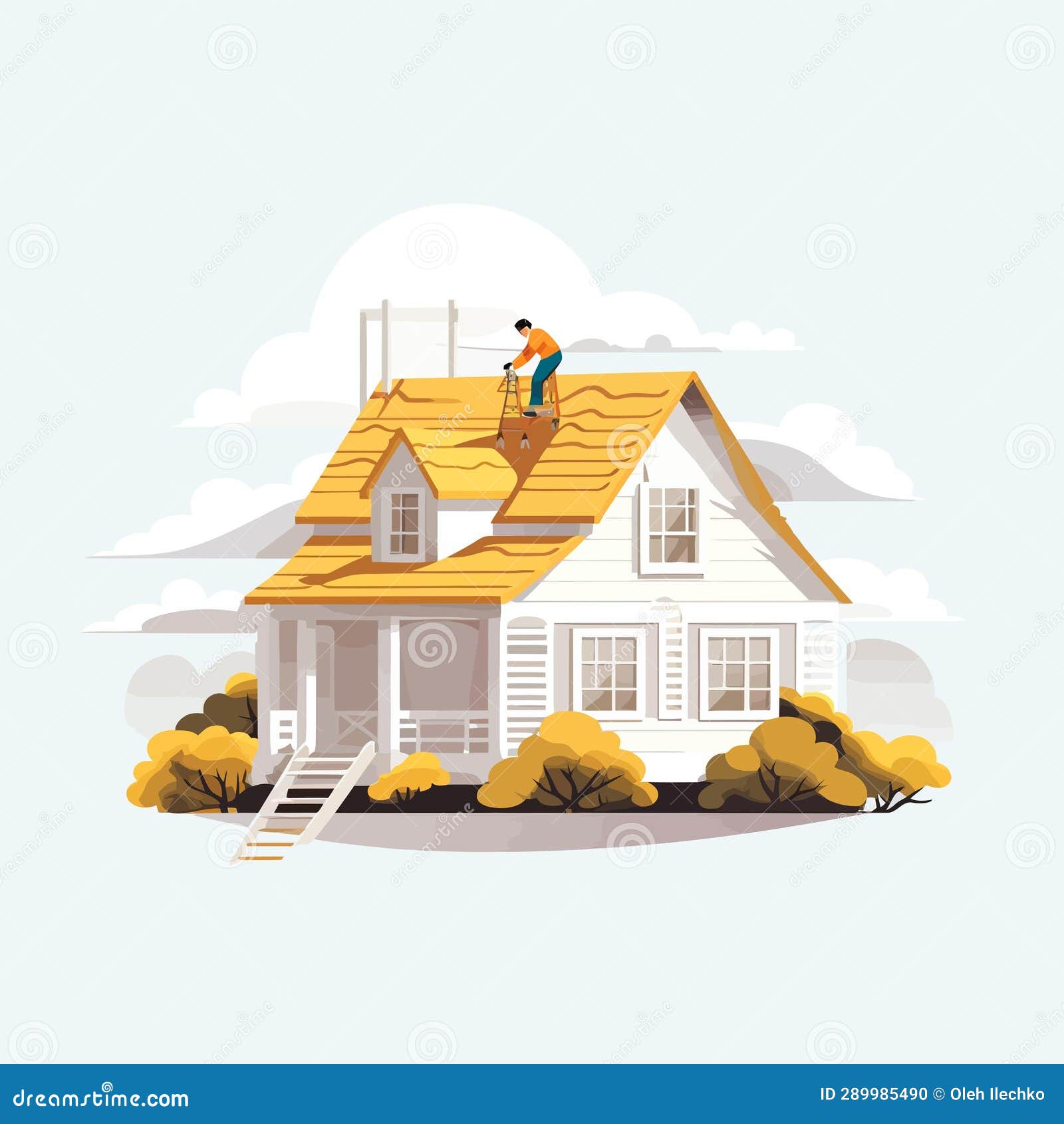 Roofing Vector Flat Minimalistic Isolated Illustration Stock Vector ...