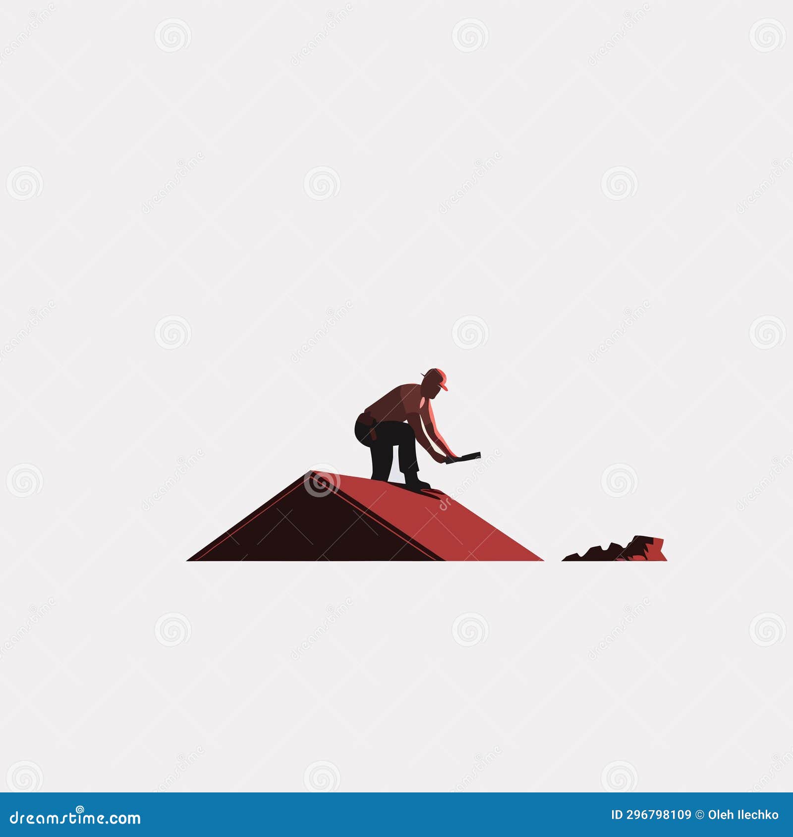Roofing Vector Flat Minimalistic Isolated Illustration Stock ...