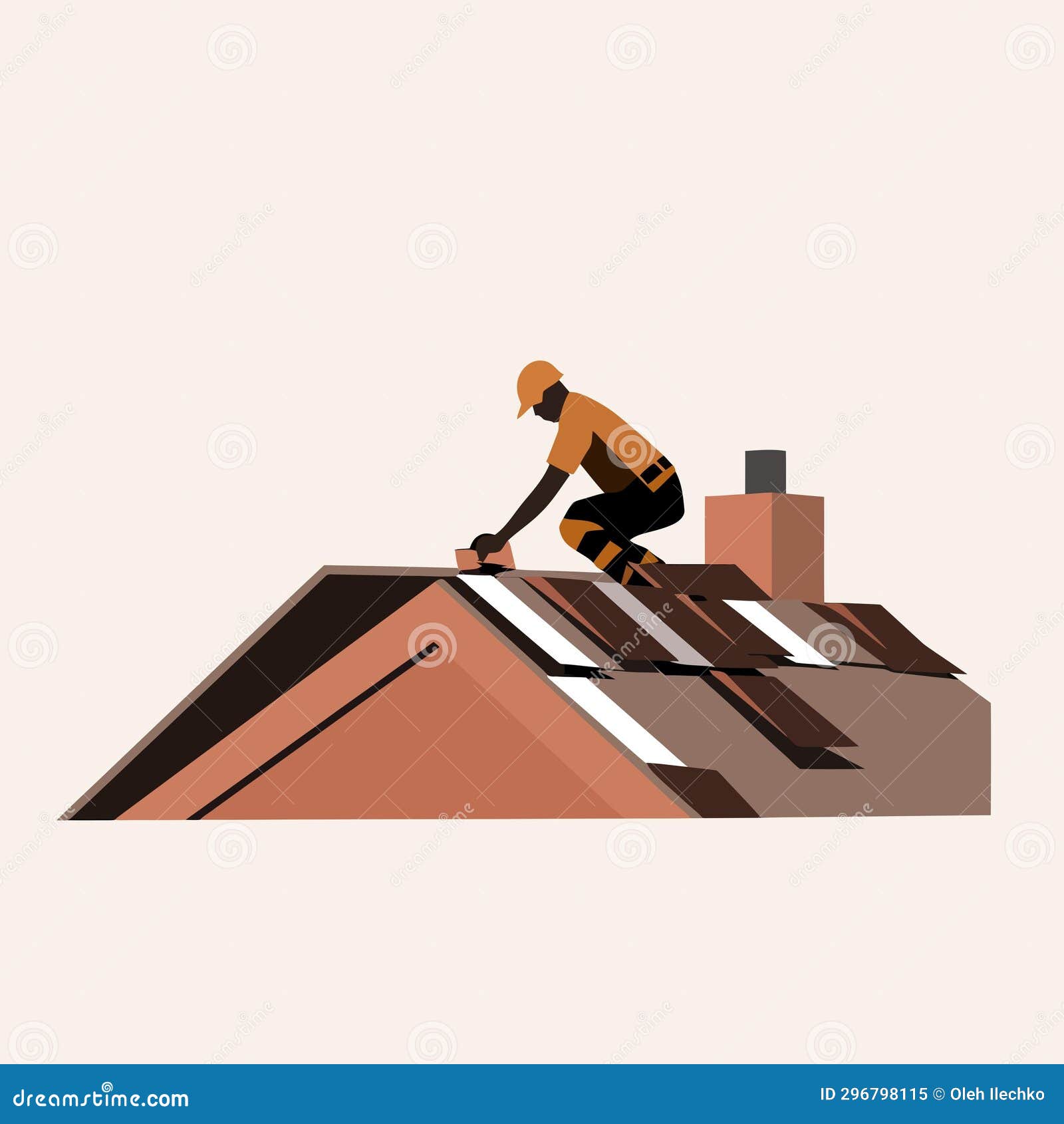 Roofing Vector Flat Minimalistic Isolated Illustration Stock ...